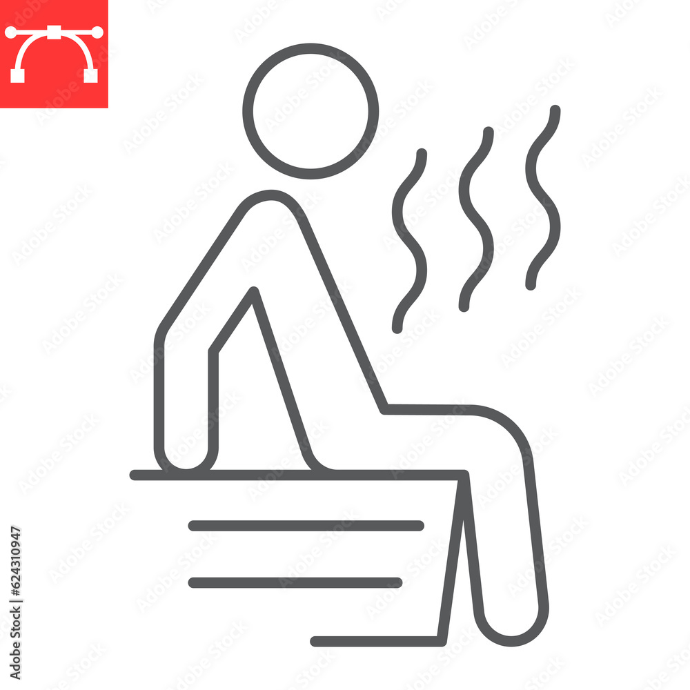 Sauna line icon, SPA and fitness, steam room vector icon, vector ...