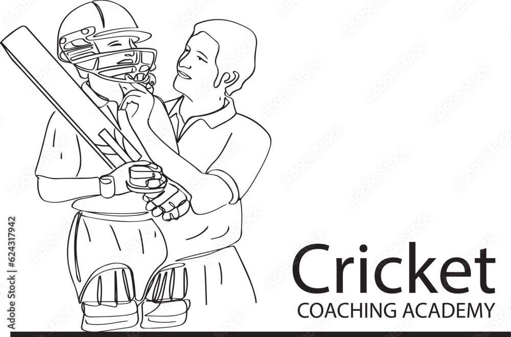 Father giving coaching for cricket to his son, Cricket coaching academy ...