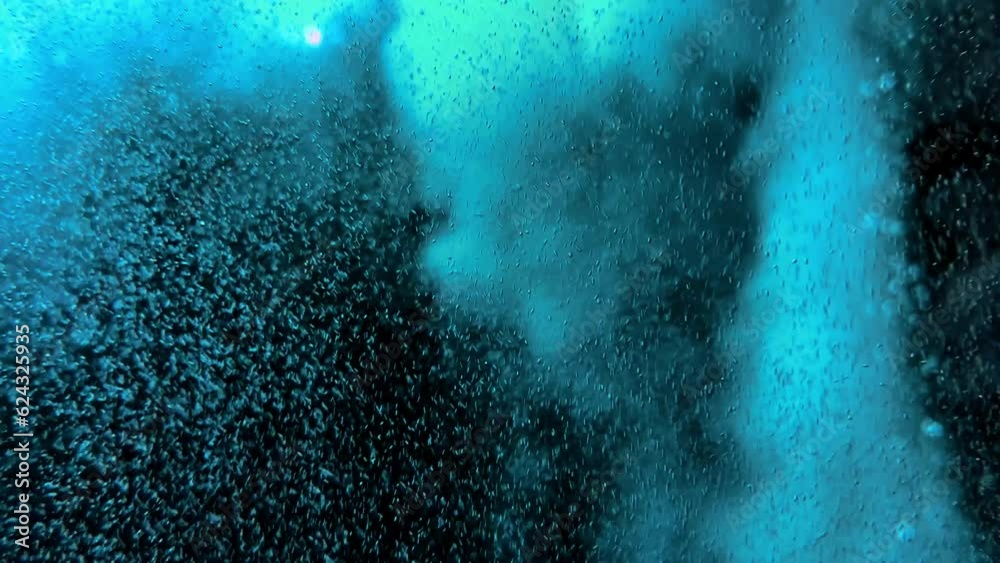 background with space, water oxygen, blurry motion of oxygen, animation ...
