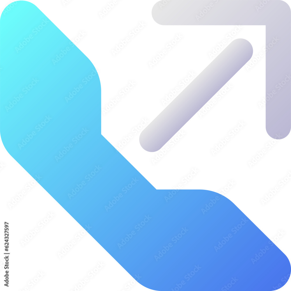 Outgoing call pixel perfect flat gradient two-color ui icon. Calling ...
