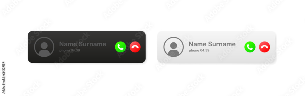 Incoming call. Flat, color, incoming call notification, incoming call ...