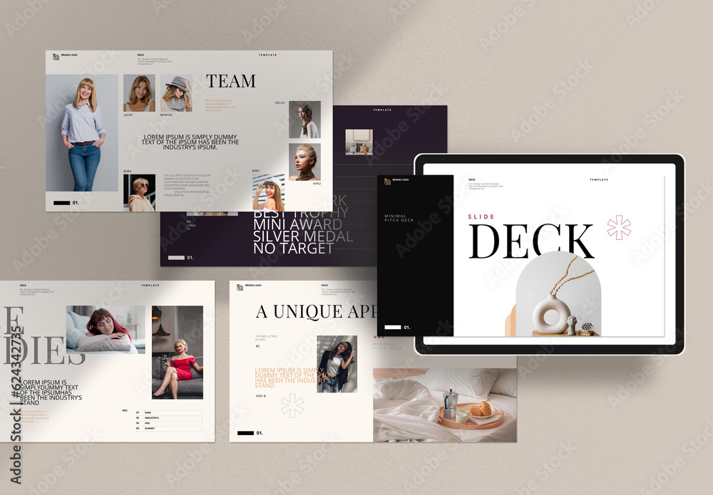 Slide Deck Presentation Layout Stock Template | Adobe Stock