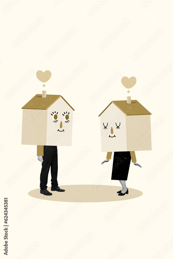 Vertical creative abstract composite photo collage of headless people ...