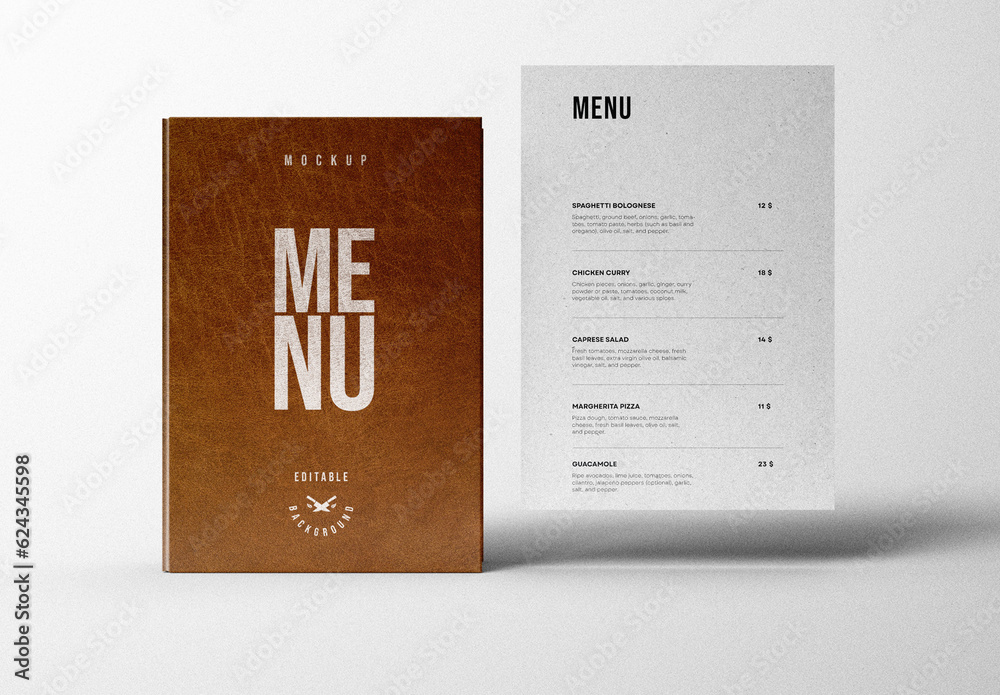 Restaurant Menu Mockup Design with Editable Background Stock Template ...