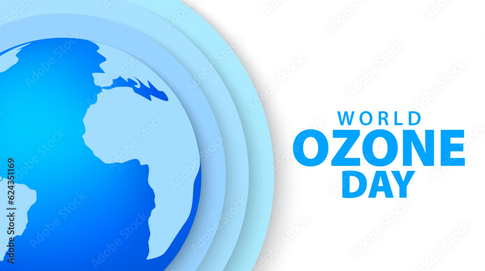 World ozone day concept background with world globe. Ozone day paper cut design. vector ...