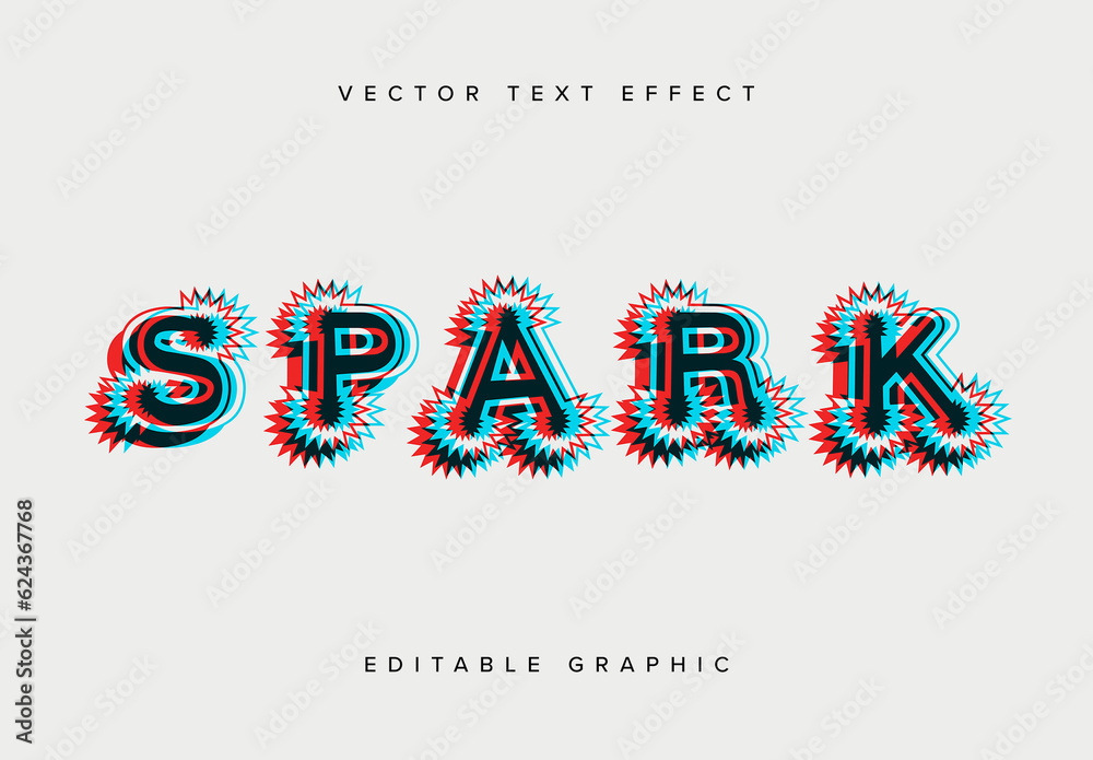 Simple Offset Glitch Text Effect Mockup Stock Template | Adobe Stock