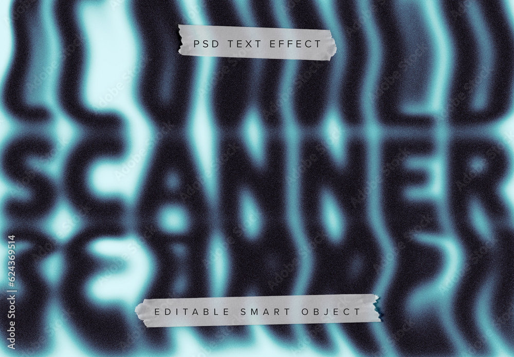 Scanner Glitch Text Effect Mockup Stock Template | Adobe Stock