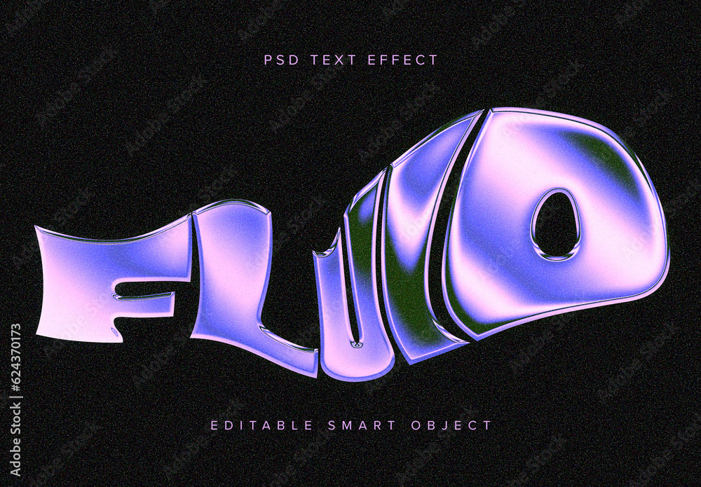 Warped Chrome Text Effect Mockup Stock Template | Adobe Stock