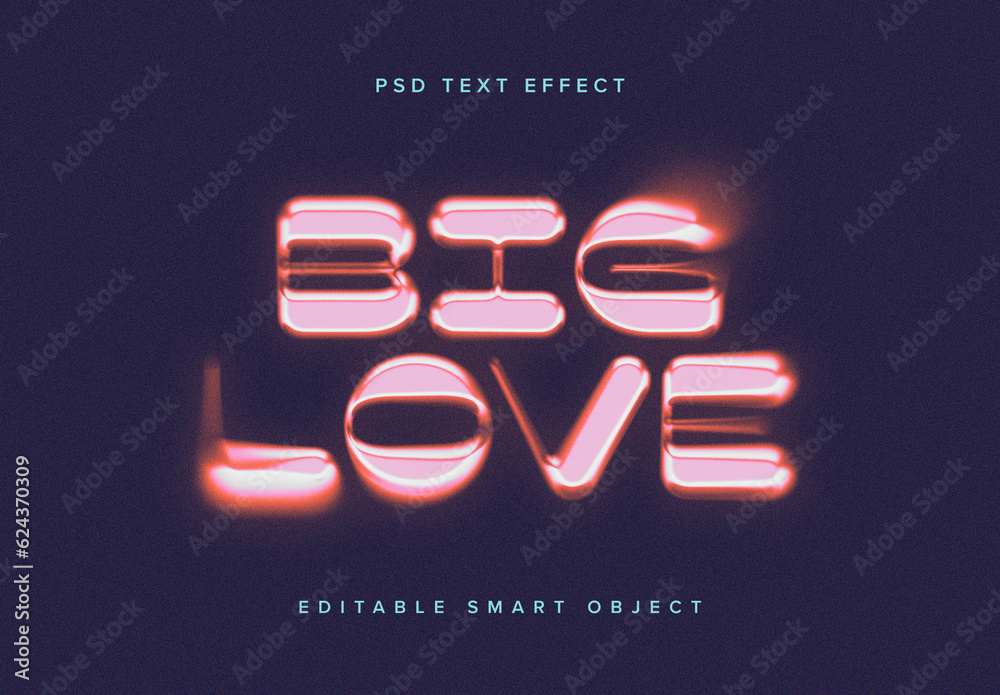 Dissolving Chrome Text Effect Mockup Stock Template | Adobe Stock