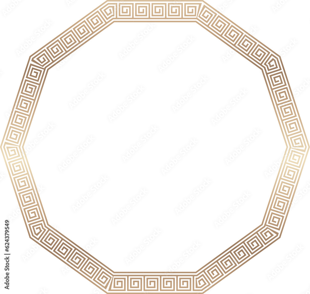 Decagon meander frame Greek key pattern Greek meander pattern ...