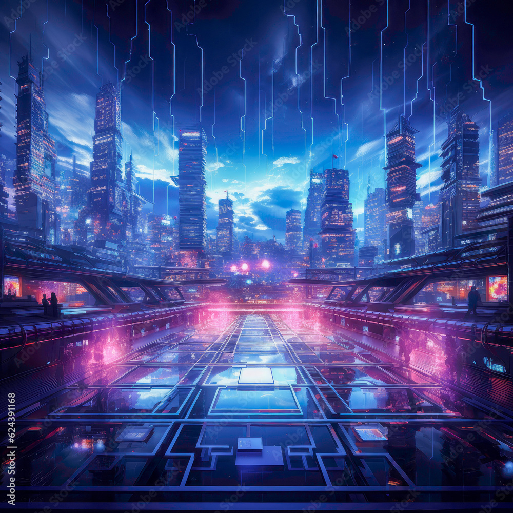 Cyber Vibes Immersive Background for a Futuristic Experience Stock ...