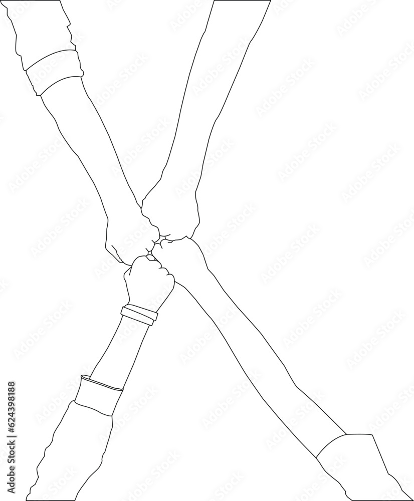 One line drawing hand holding and outline vector on white background ...
