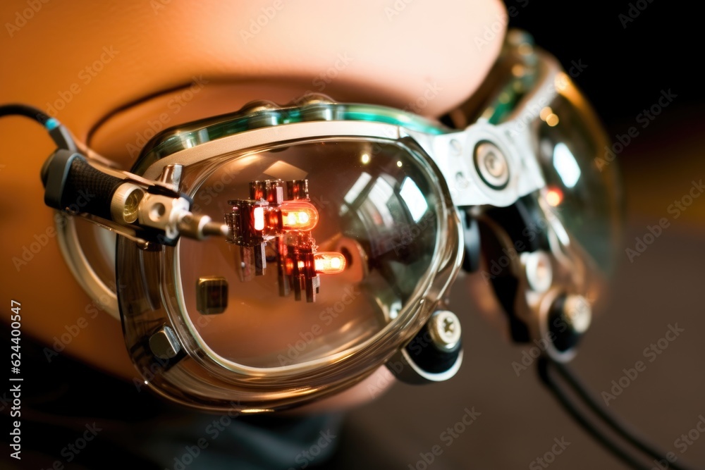 bionic eye implant with augmented reality display, created with ...