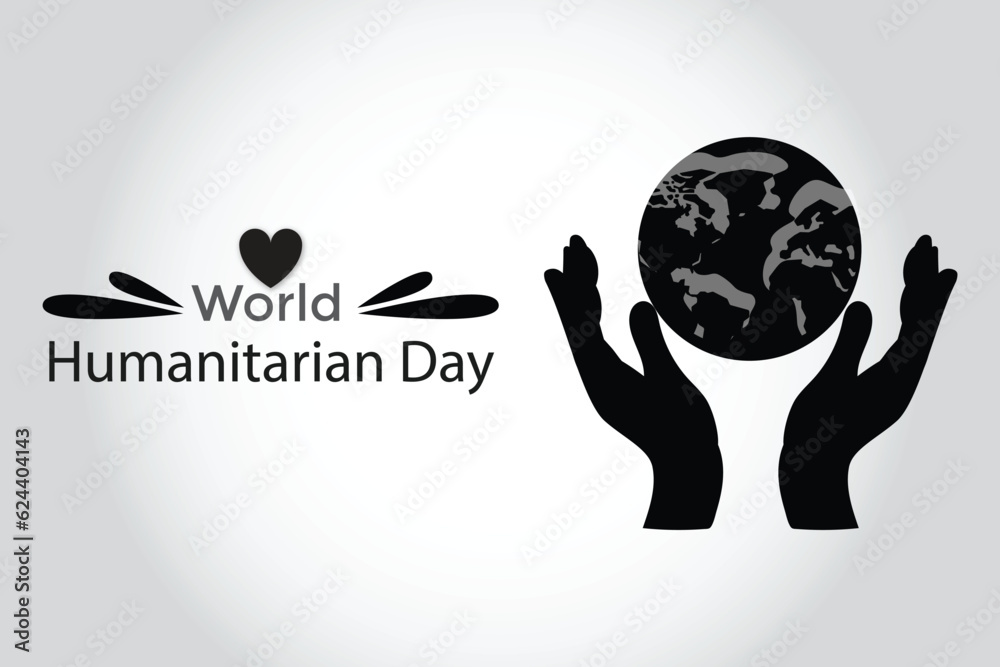 Free vector World humanitarian day black script calligraphy vector ...