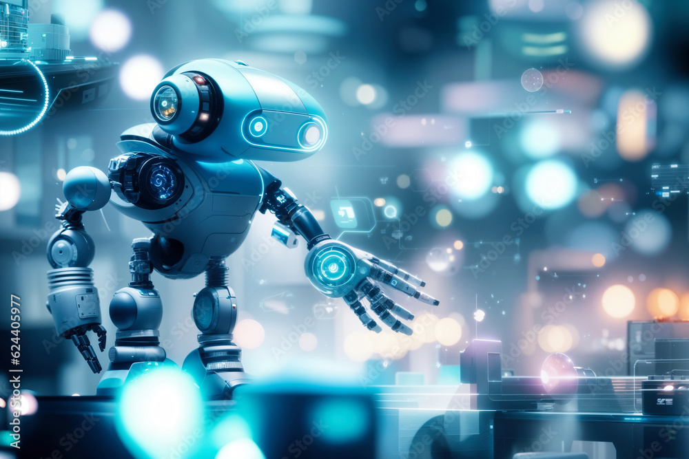 Futuristic Robot Scenarios - Artificial Intelligence Concepts Stock Illustration | Adobe Stock