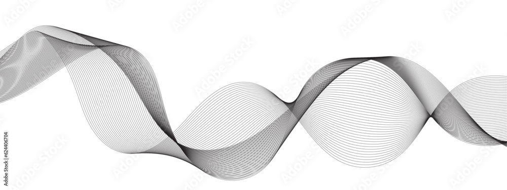 Abstract wavy grey stream element for design on transparent background ...