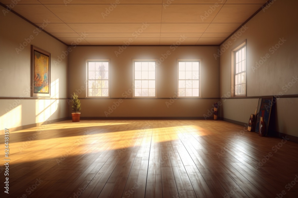 3d rendering of a clean, empty room with ambient lighting, created with ...
