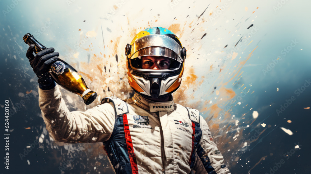 Professional racing driver on the podium Formula race car Championship ...