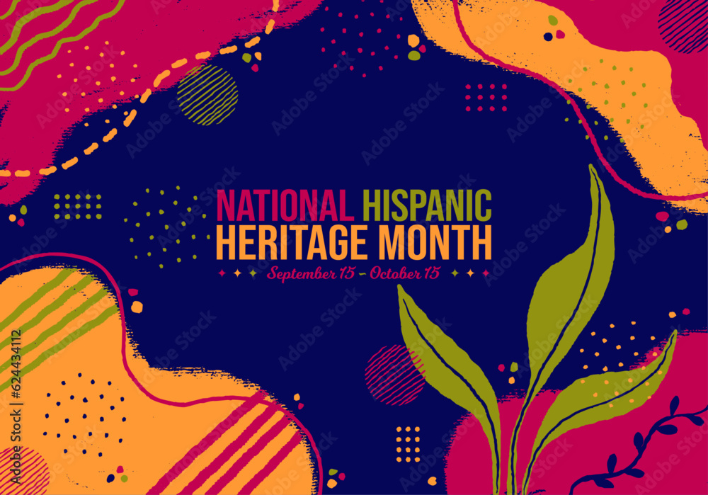 National Hispanic Heritage Month Memphis concept Background. September ...