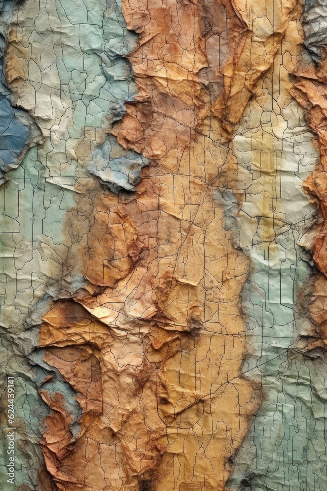 folded and creased old map texture, created with generative ai Stock ...