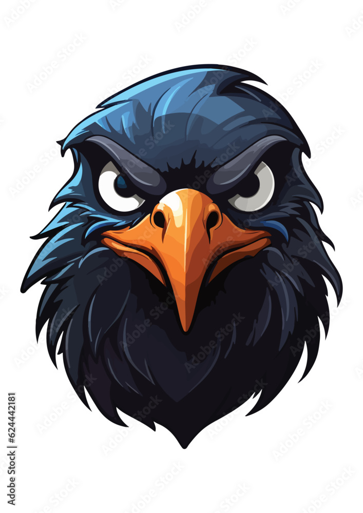 aggressive crow vector illustration,illustrator illustration,animal ...