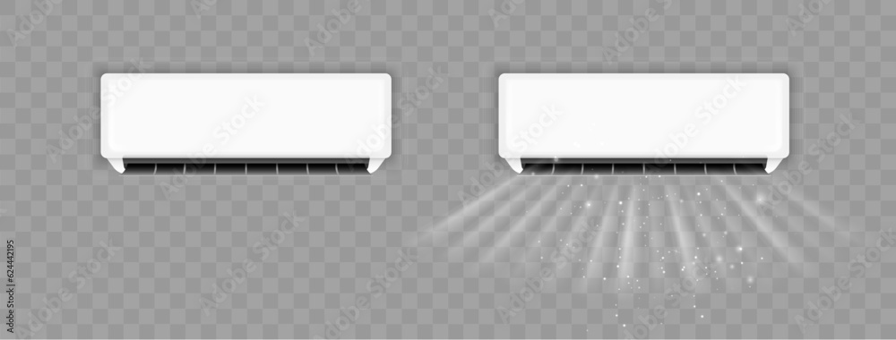 Air conditioner design illustration wind cold flow. Air condition room ...