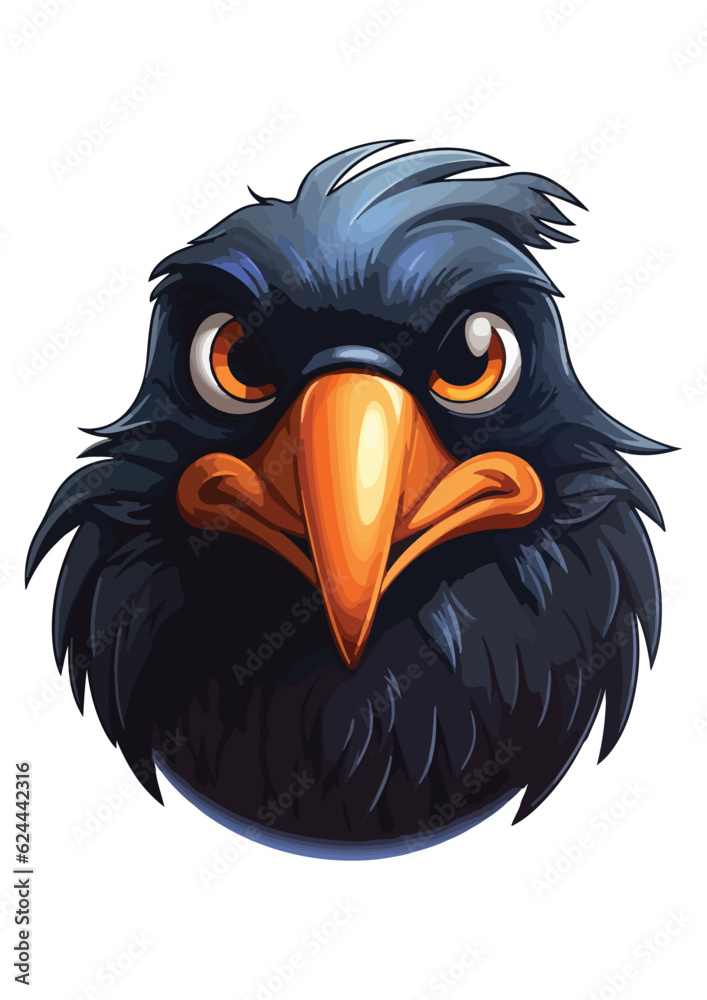 aggressive crow vector illustration,illustrator illustration,animal ...