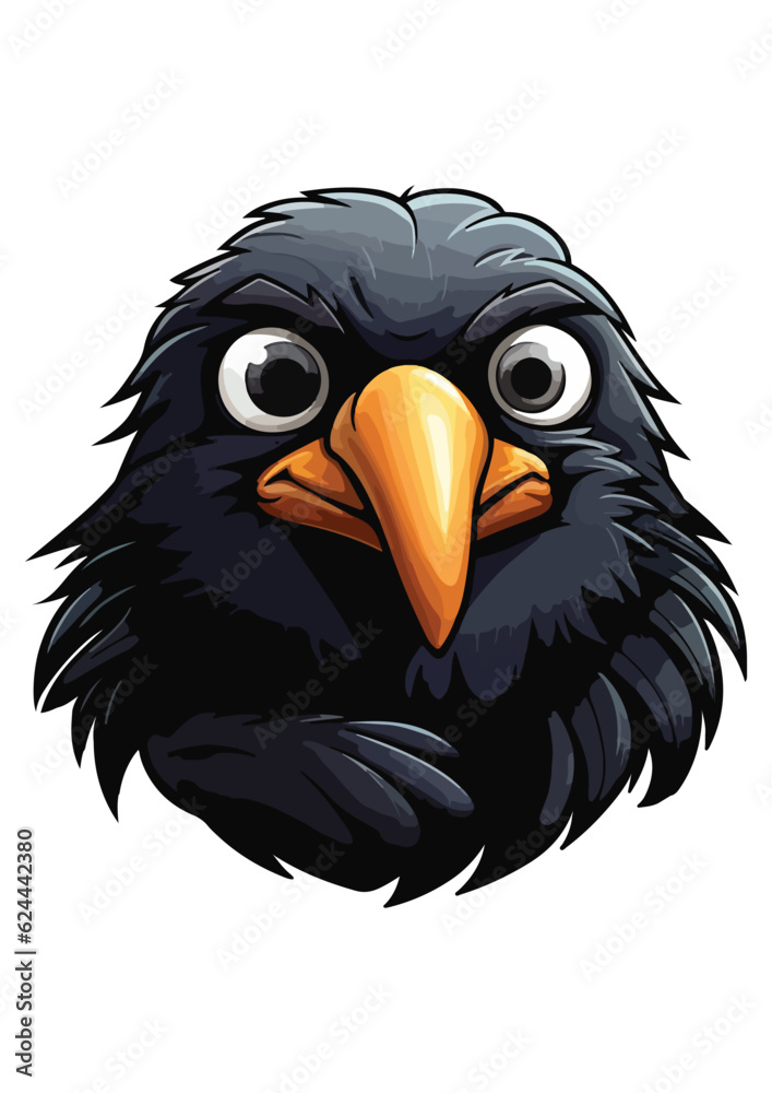 aggressive crow vector illustration,illustrator illustration,animal ...