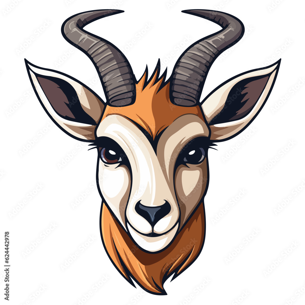 Vecteur Stock cute antelope cub isolated on white background,vector ...