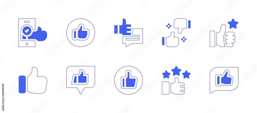 Like icon set. Duotone style line stroke and bold. Vector illustration ...