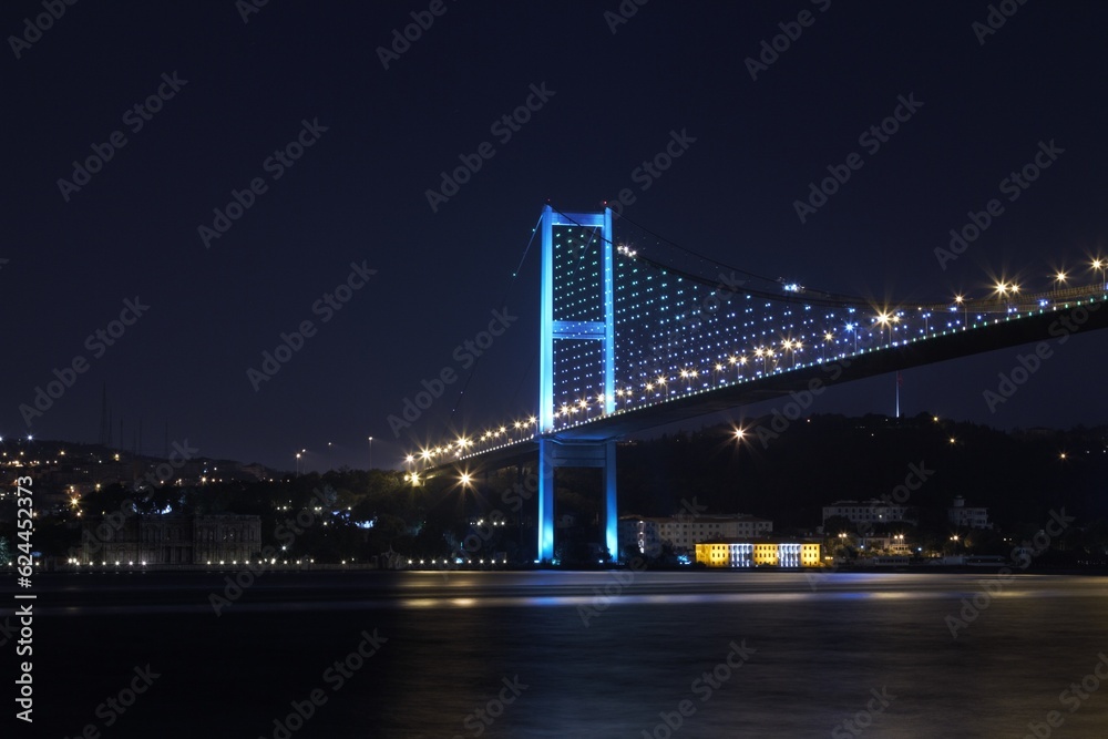 Awesome Panoramic view of Istanbul Bosphorus on sunset. Istanbul ...