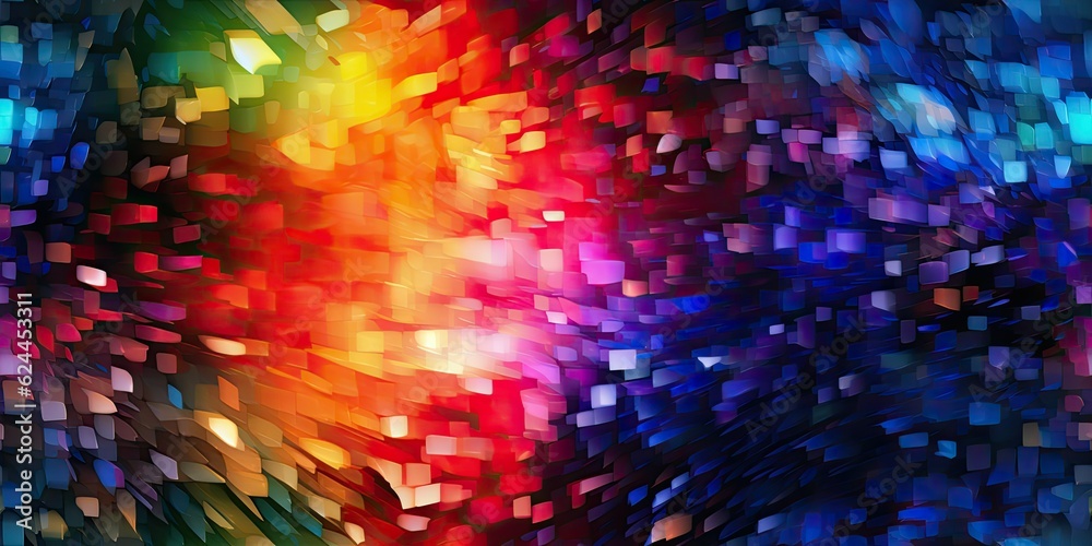 Abstract Pixels Bursting with Vibrant Hues" - This illustration ...