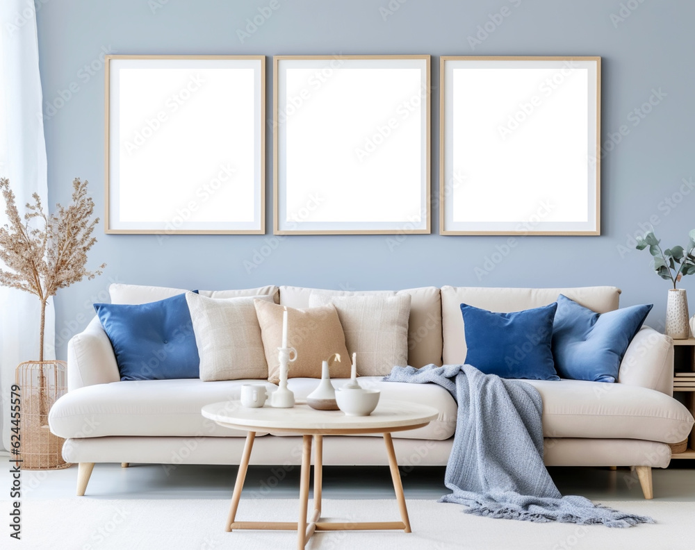 Frames mockup, couch and frames mockup, living room photo mockup ...