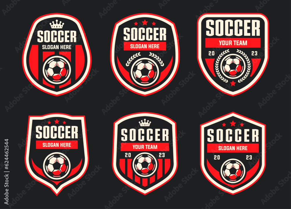 Soccer Logo or football club sign badge template bundle. Football logo ...
