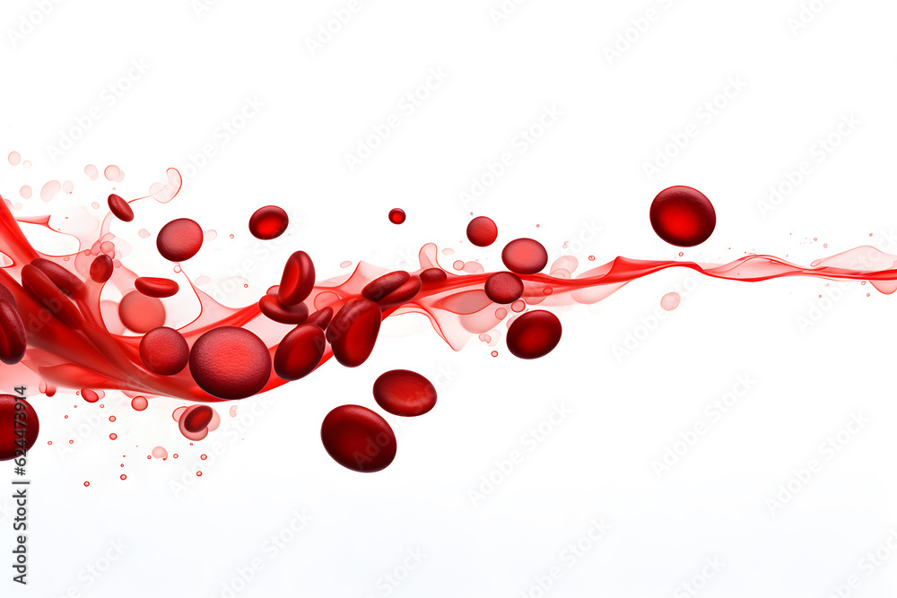 blood cells wave on white background, leukocytes, erythrocytes ...