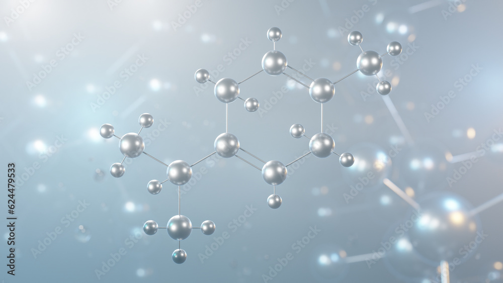 gamma-terpinene molecular structure, 3d model molecule, isomeric ...
