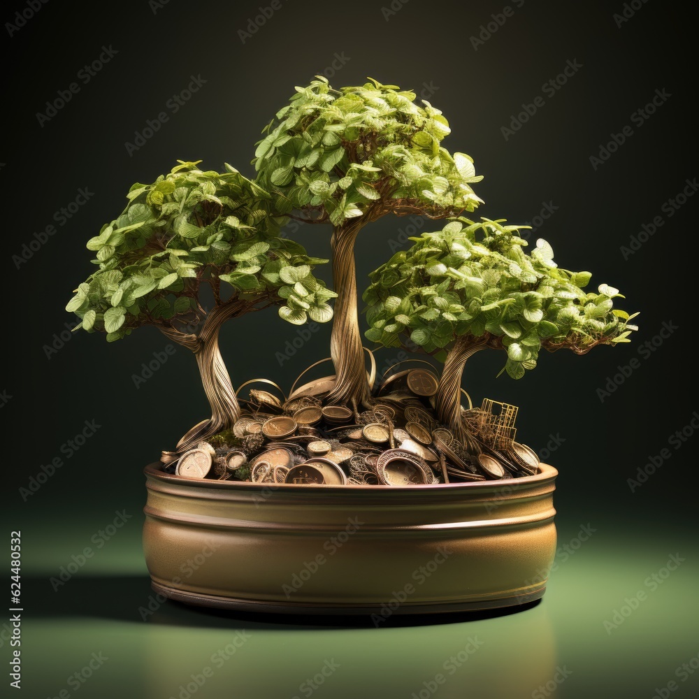 Money saving concept, tree growing on money concept, Money Smart Week ...