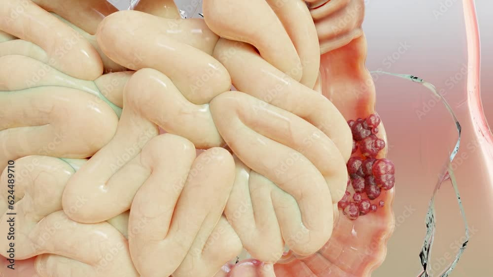 Bowel cancer or Colorectal tumor, Colon cancer, intestine inflammatory ...