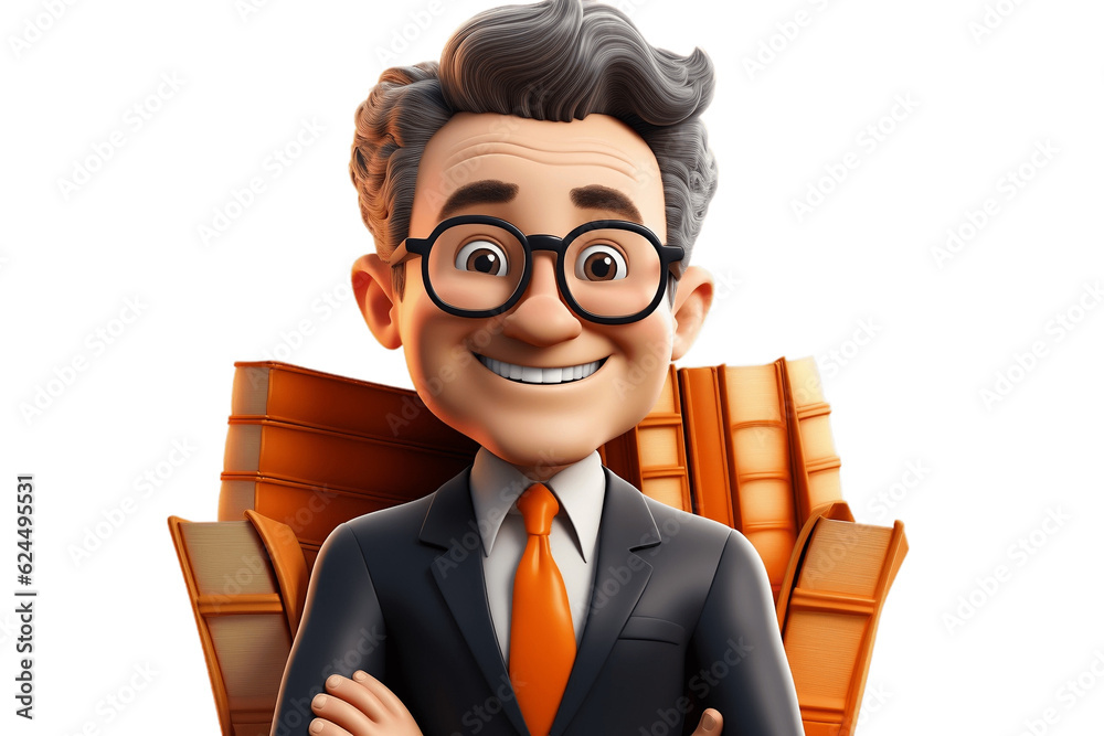 Confident Lawyer 3D Cartoon Character on Transparent Background. AI ...