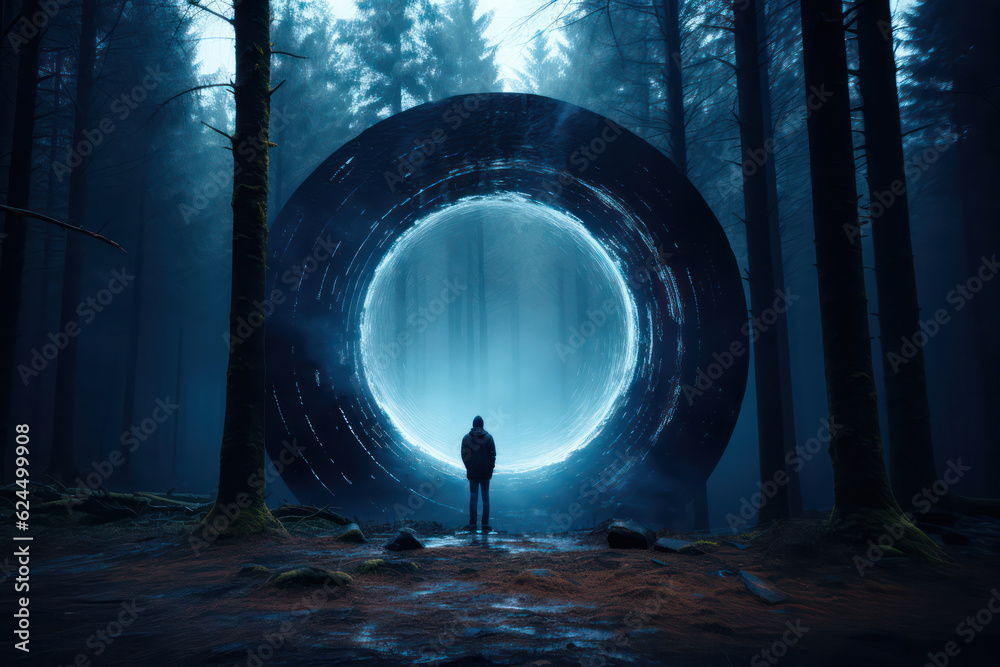 Captivating and detailed portrayal of a man emerging from an alien ...