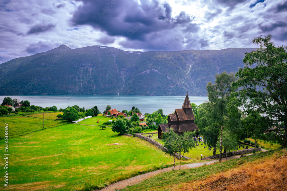 Ornes, Norway - July 4th, 2023: The Urnes stave Church in the village ...