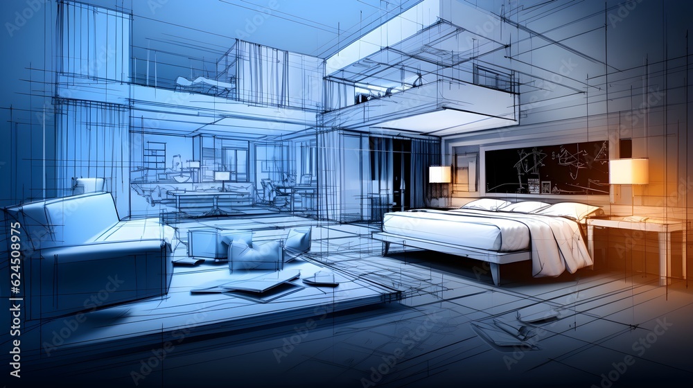 Ai illustration of blueprint a guide for builders and designers ...