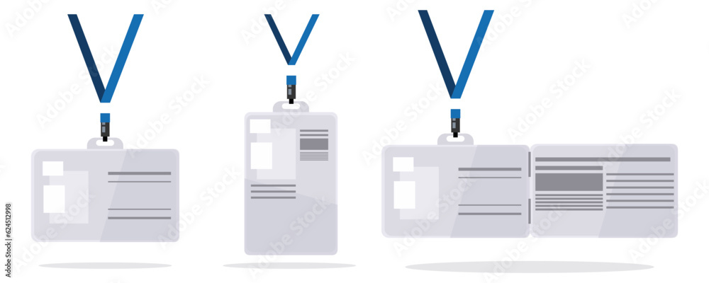 Name plate holder icon of different shapes with retracting sling photo ...