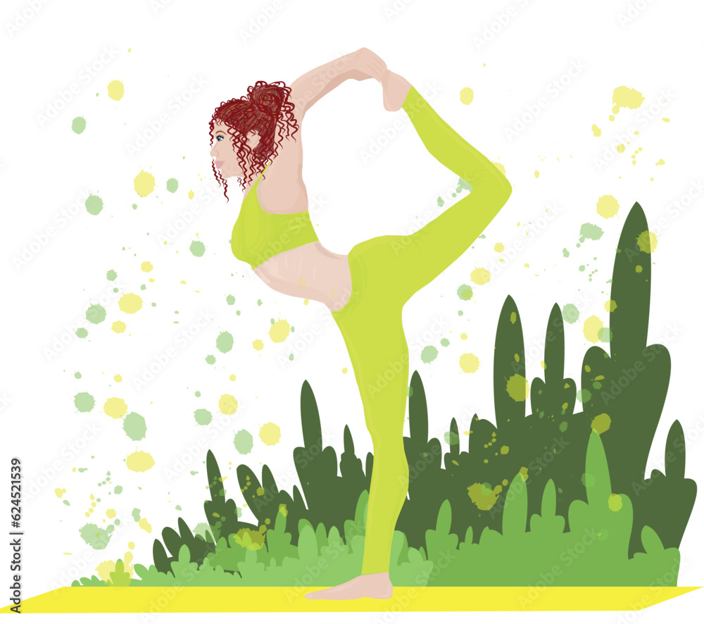 Dancer Pose. Hand drawn flat yoga poses collection, organic vector ...