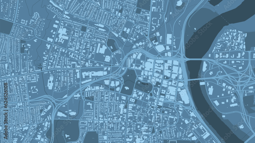 Blue Hartford map, Connecticut, detailed municipality map. skyline ...