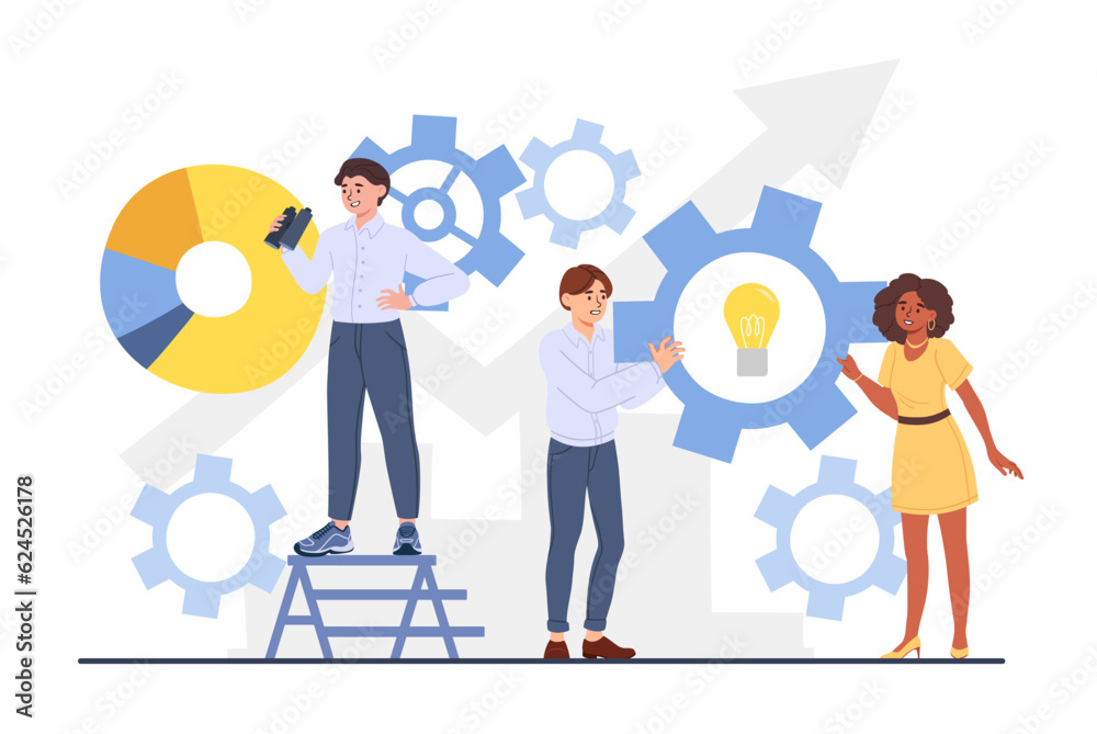 Work in company concept. Organization of effective workflow and ...