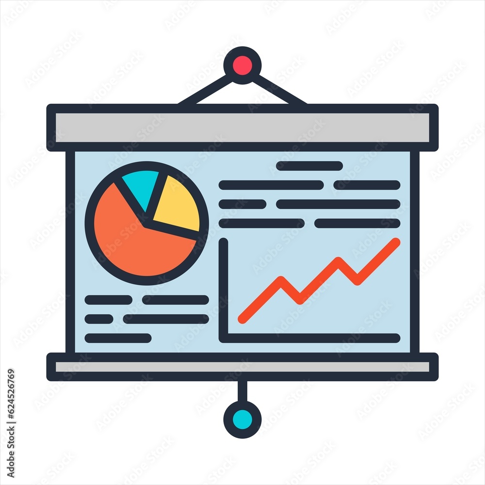Presentation billboard sign icon. Schema and Diagram symbol. Graphic ...