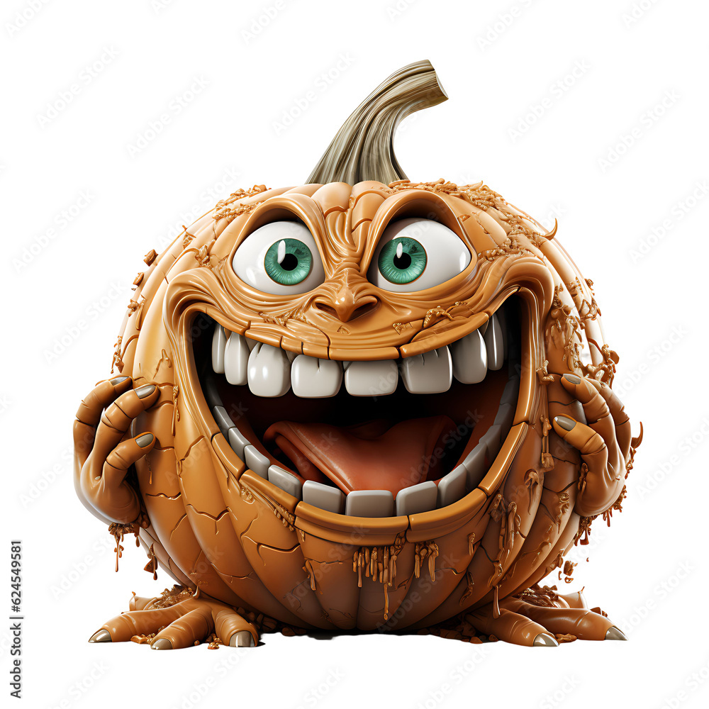 Ugly jack o lantern the pumpkin with funny spooky face, halloween ...
