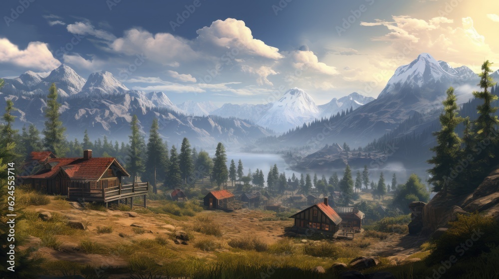 Open World Environment Game Art Stock Photo | Adobe Stock