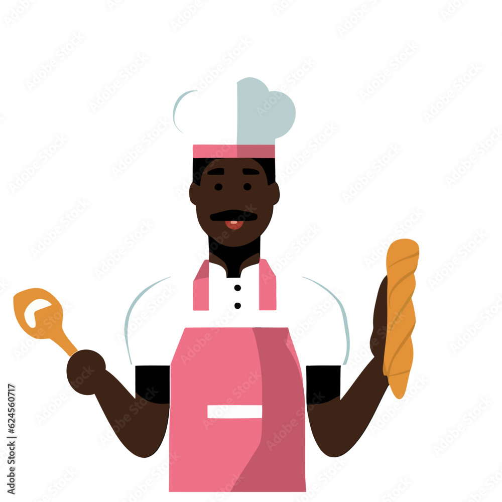 Vector of a Male Chef, Talented Chef Graphic for Culinary Themes Stock ...